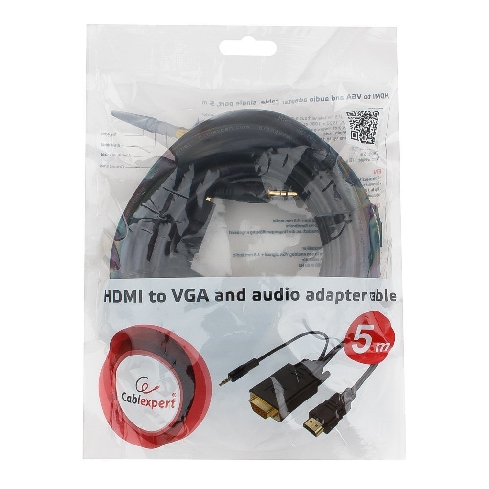 HDMI-VGA кабель Cablexpert A-HDMI-VGA-03